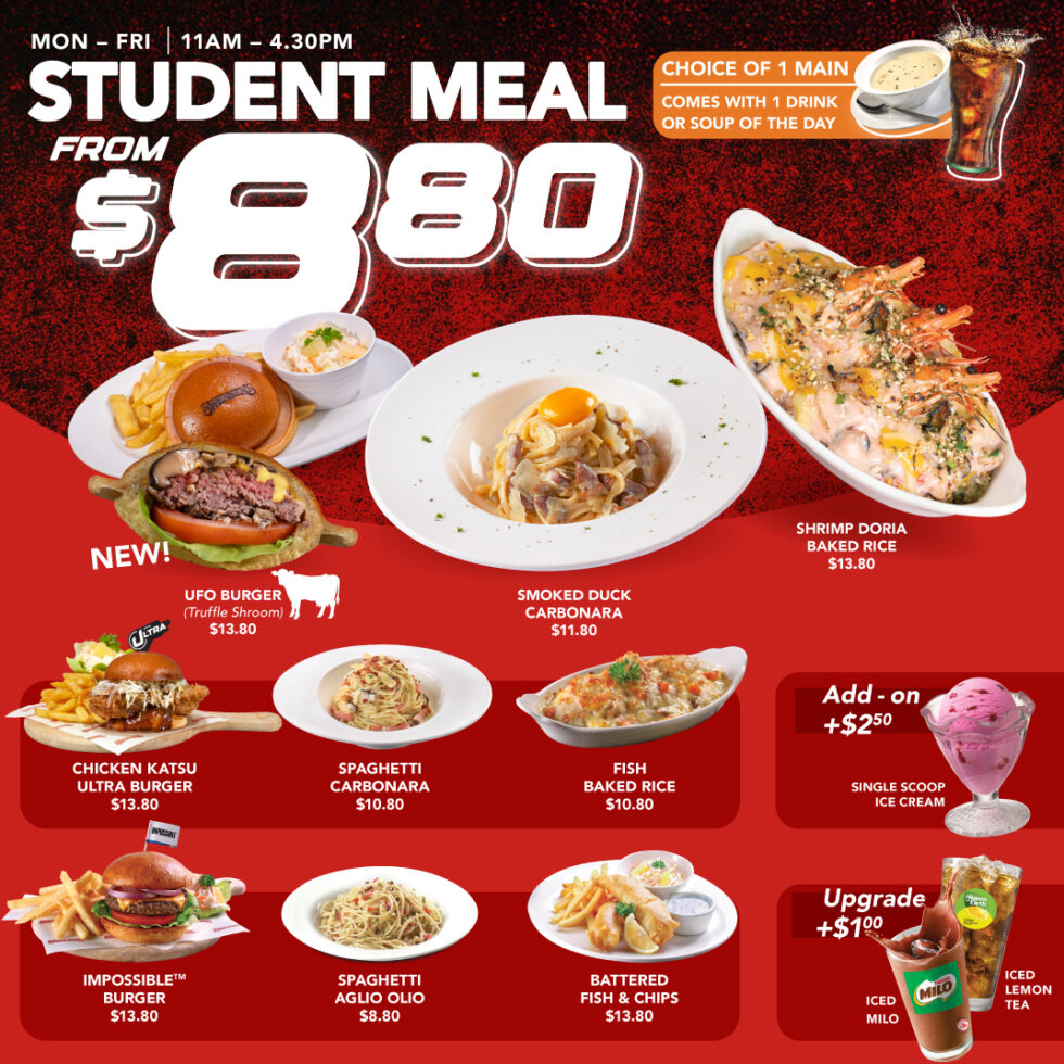 Weekday Student Meal - Swensen's Singapore